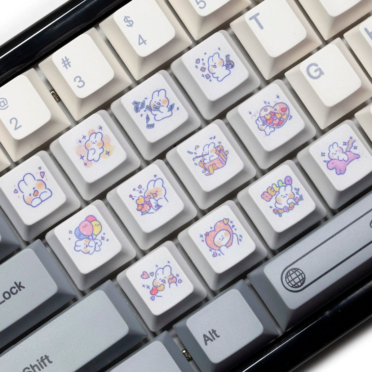 Cute Little Bunny Keycap Rabbit Meme Keycap Dye Subbed keycaps for mx ...