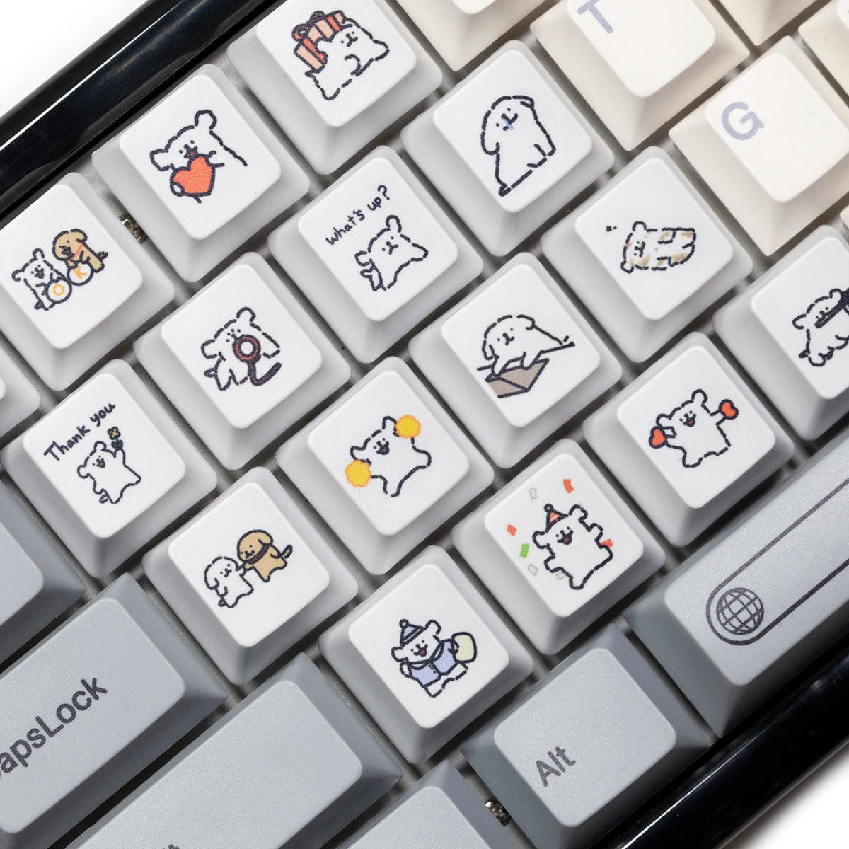 Cute Little Puppy Keycap Kitty Meme Keycap Dye Subbed keycaps for mx s ...