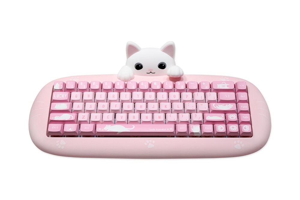 Cute Meow68 Meow 68 3 Mode Bluetooth 5.0 2.4G Mechanical Keyboard 65% ...