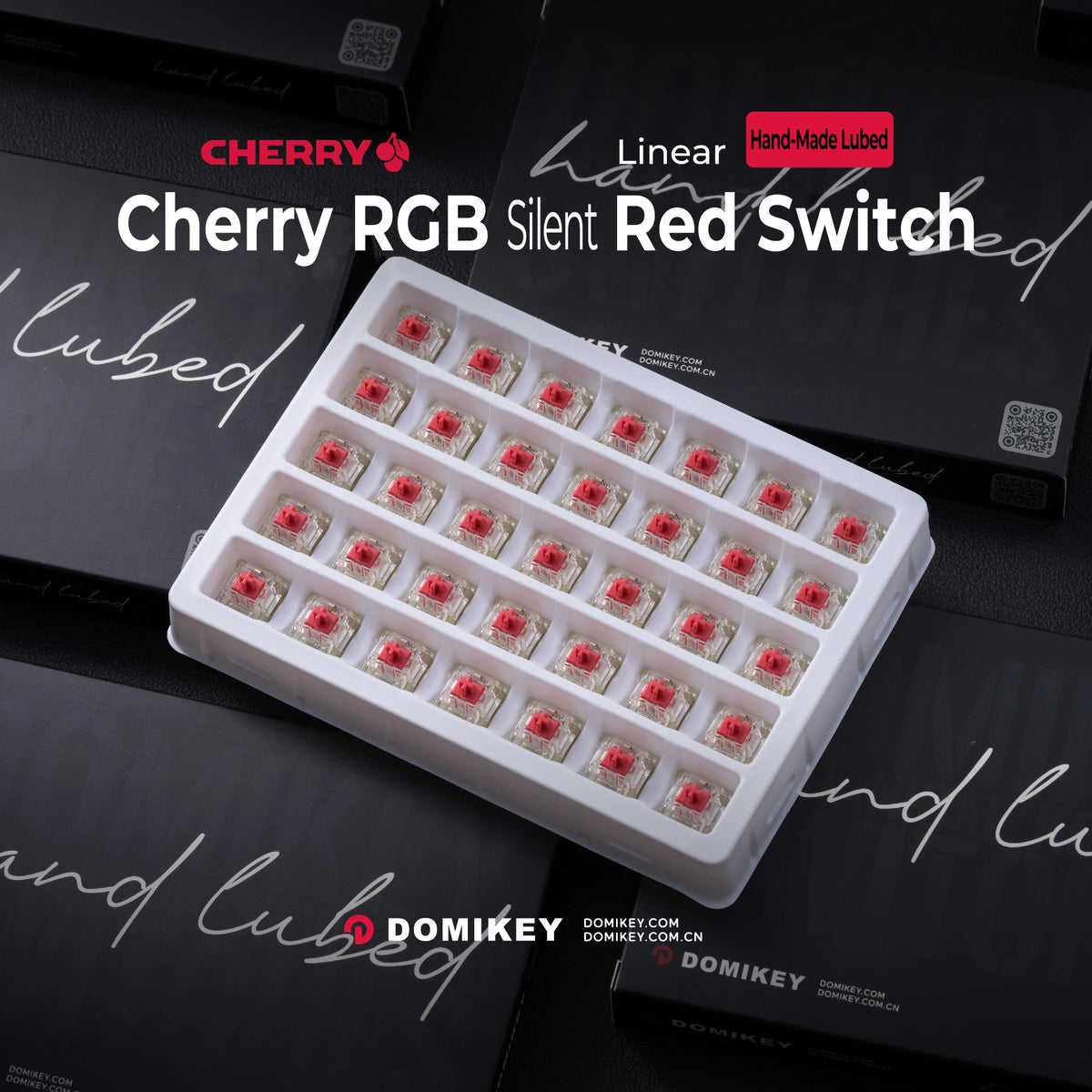 Domikey Cherry MX RGB Silent Red Switch Linear Switch 3pin 45g Clear T ...