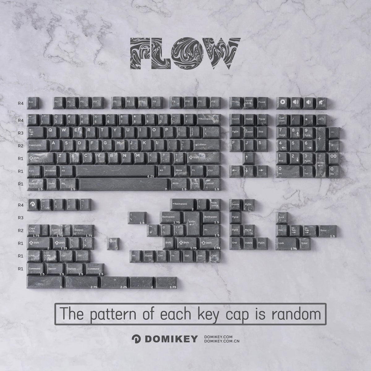 Domikey Flow Cherry Profile PBT doubleshot keycap All Random for mx ke – KPrepublic