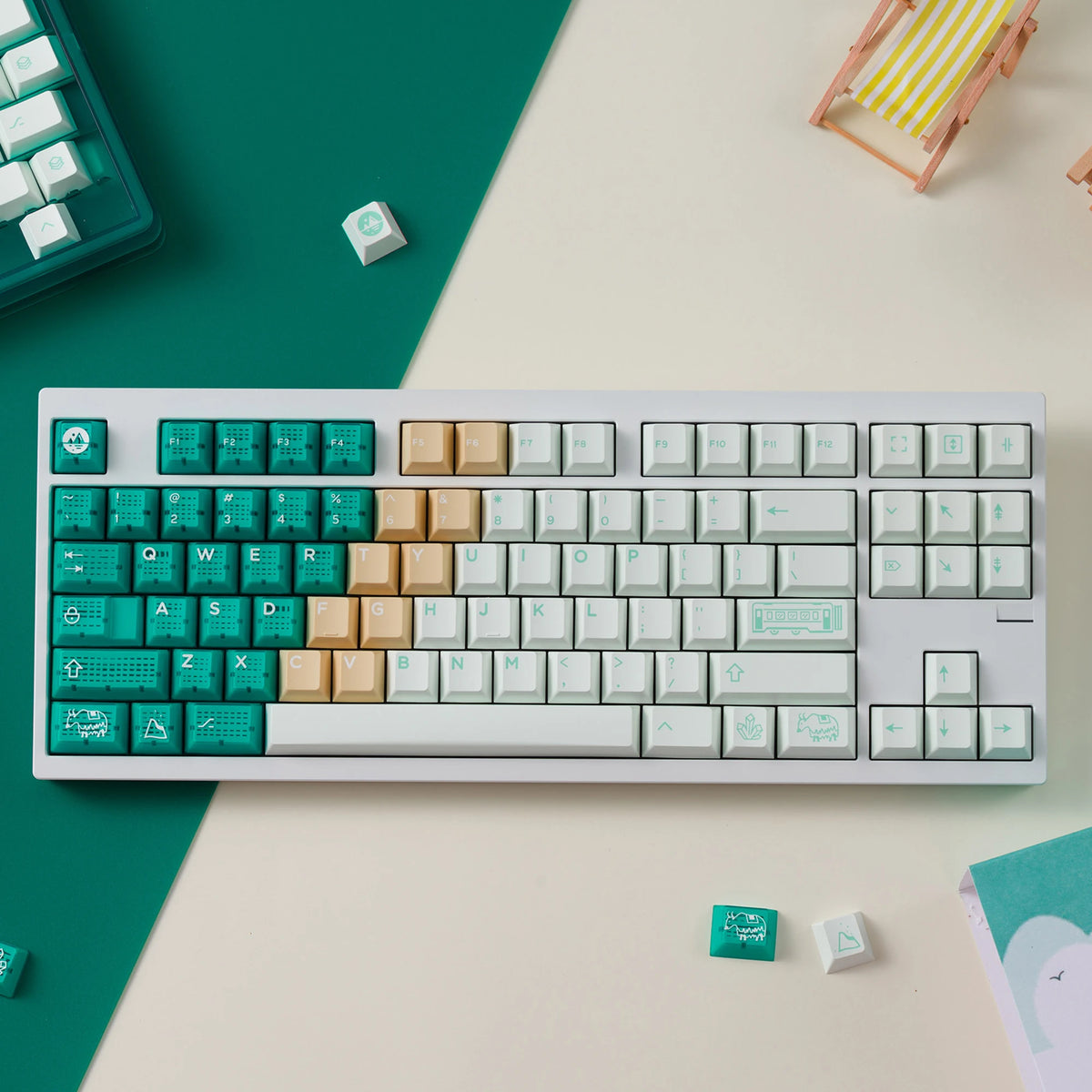 Domikey X JU Salt Lake Keycap Set ABS Doubleshots Tech Cherry Profile ...