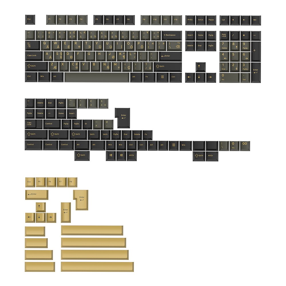 GJ Shimmer Dim Light Keycap Set PBT Doubleshot Cherry Profile for Mech ...