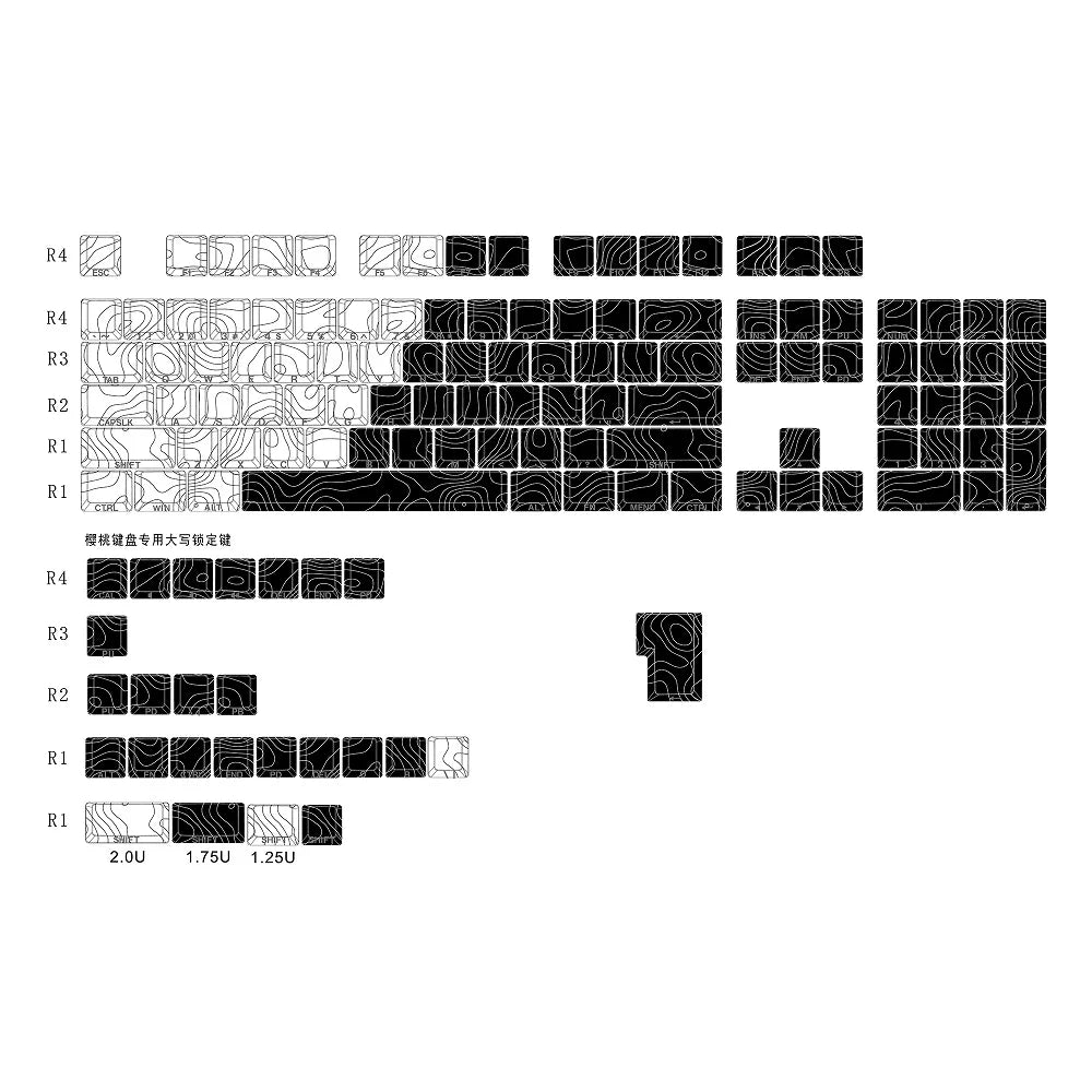 GKs Contour Line Keycap Dye Subbed Keycap Cherry Profile Set PBT for k ...