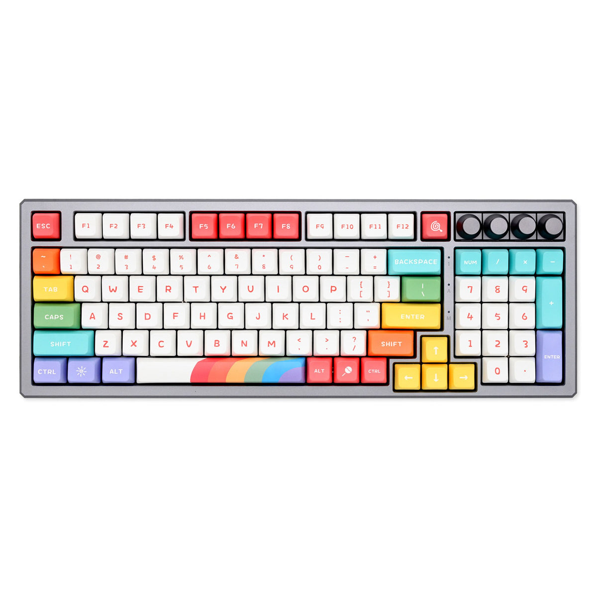 GKs Rainbow Keycap Dye Subbed Keycap Set MDA Profile Thick PBT for mec ...