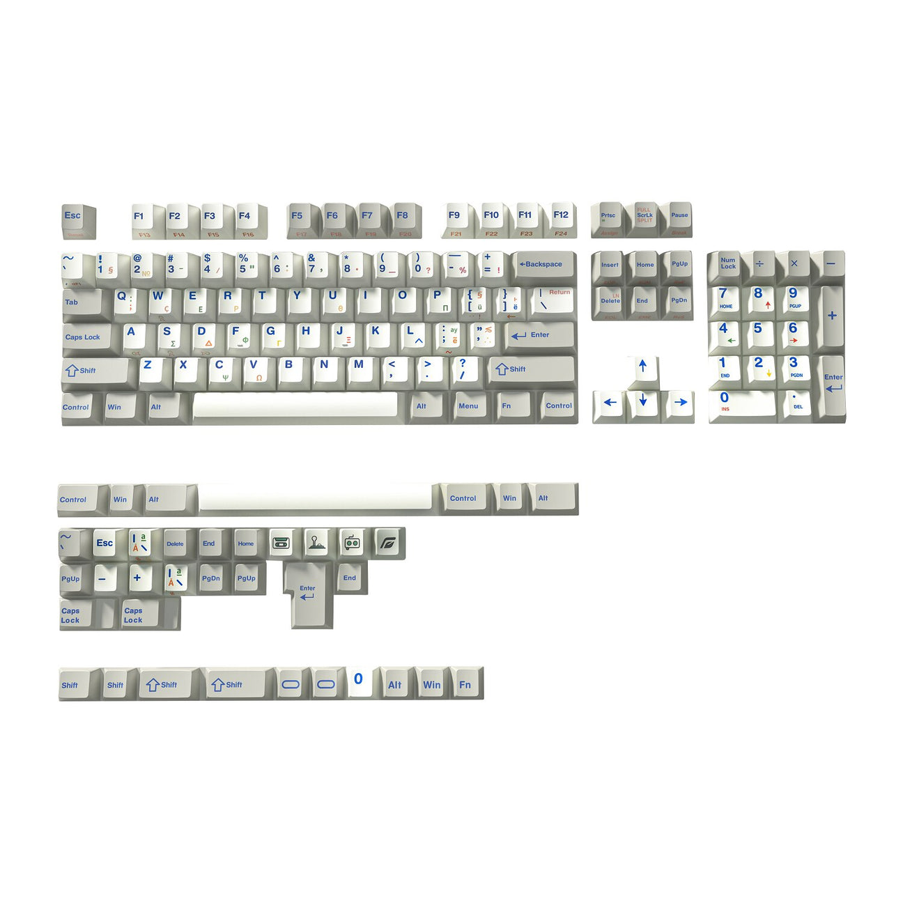 GKs Retro Greek Keycap Beige Cherry Profile Dye Subbed Keycap Set PBT ...