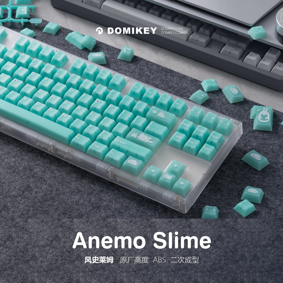 Hififox x Domikey Anemo Slime Cherry Profile ABS Doubleshots Keycap Se ...