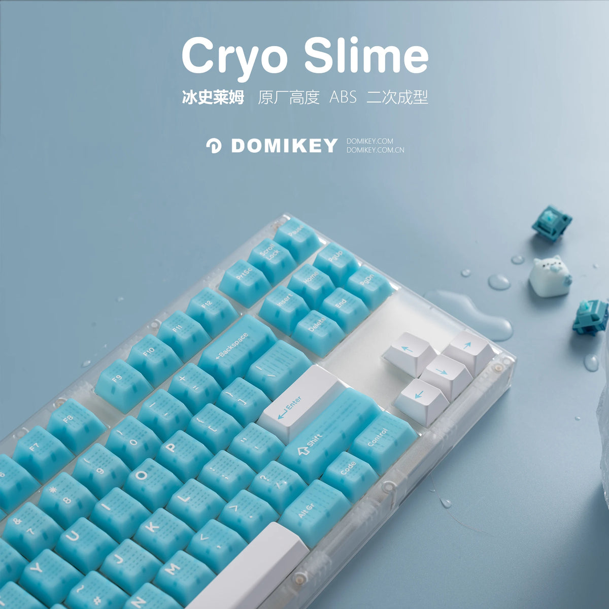 Hififox x Domikey Cyro Slime Cherry Profile ABS Doubleshots Keycap Set ...