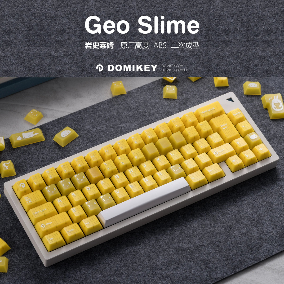 Hififox x Domikey Geo Slime Cherry Profile ABS Doubleshots Keycap Set ...