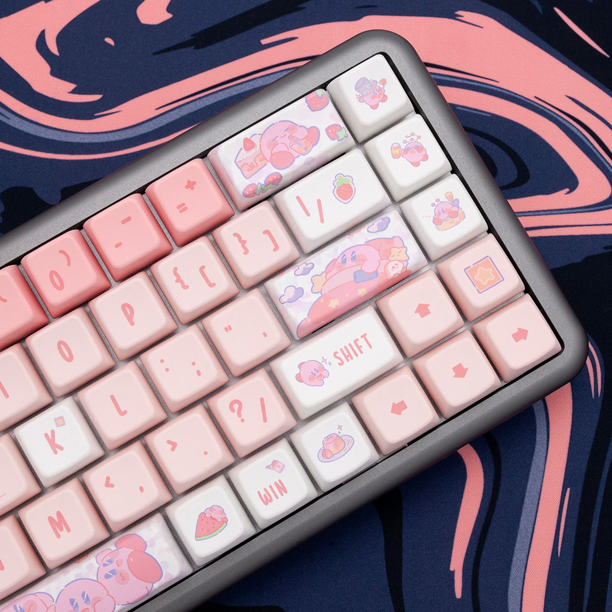 KPREPUBLIC cute pink elf MDA profile keycaps PBT dye subbed for mechan ...