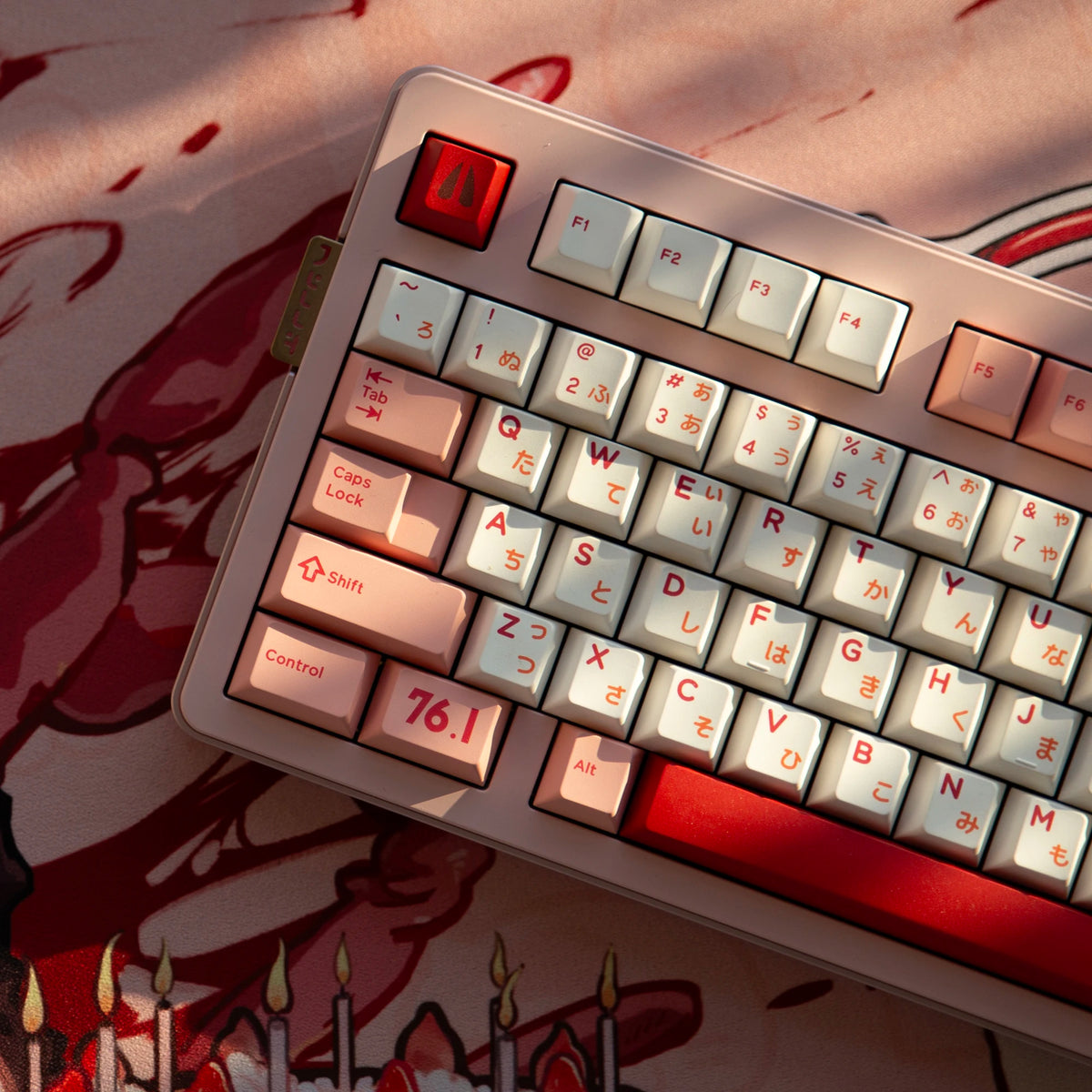JOE x Domikey Sister's Power Cherry Profile Dye Subbed Keycap Set thic ...
