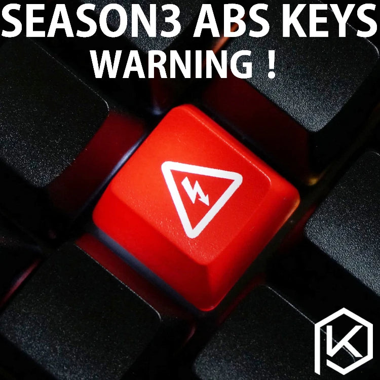 Novelty Shine Through warning Keycaps ABS Etched black red for mechani ...