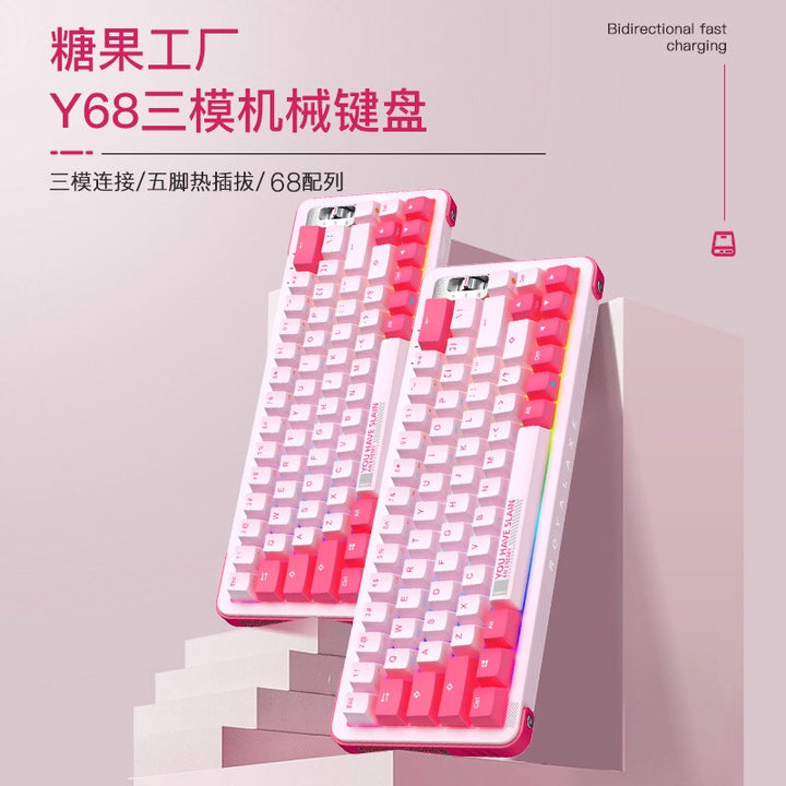 ROYAL AXE Y68 Keyboard Gaming Mechanical Keyboard hot swappable PCB RG ...