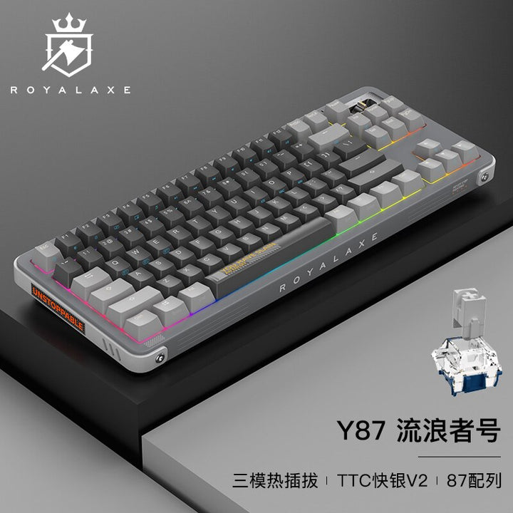 ROYAL AXE Y87 Keyboard Mechanical Gaming Keyboard 3 Mode Wireless Hot – KPrepublic