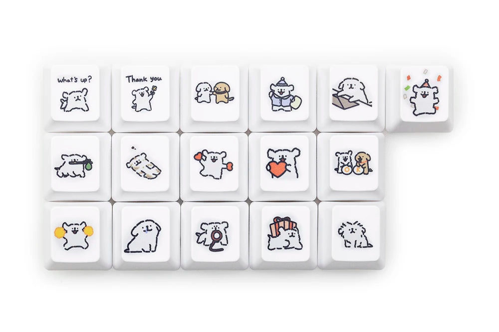 Cute Little Puppy Keycap Kitty Meme Keycap Dye Subbed keycaps for mx s ...