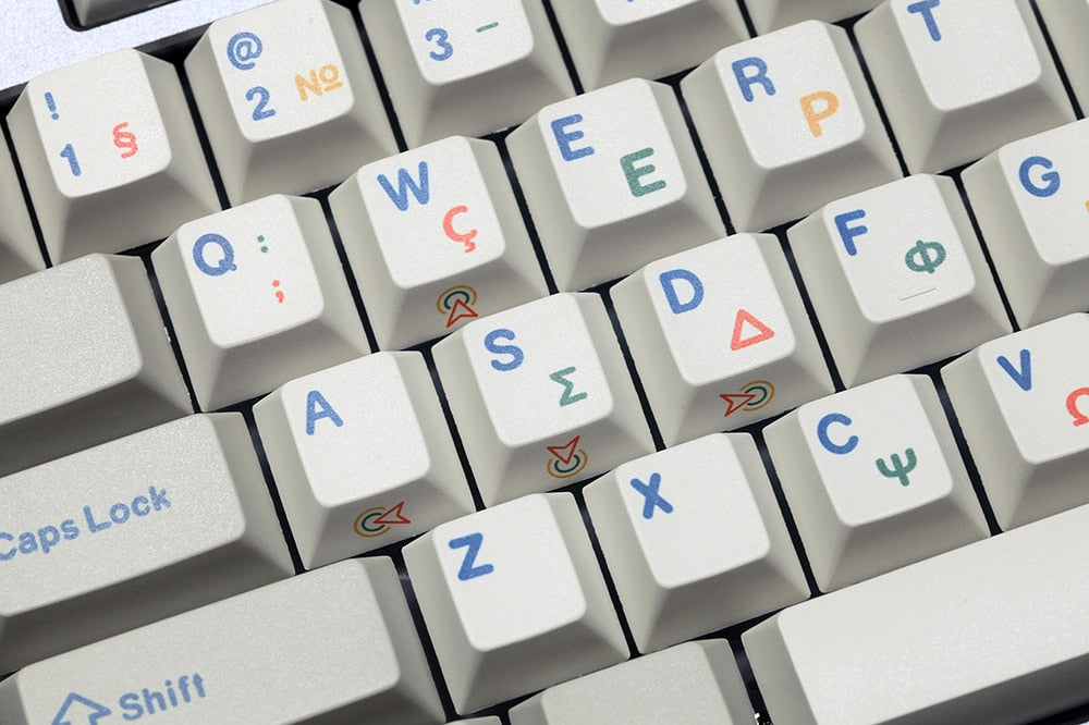 GKs Retro Greek Keycap Beige Cherry Profile Dye Subbed Keycap Set PBT ...