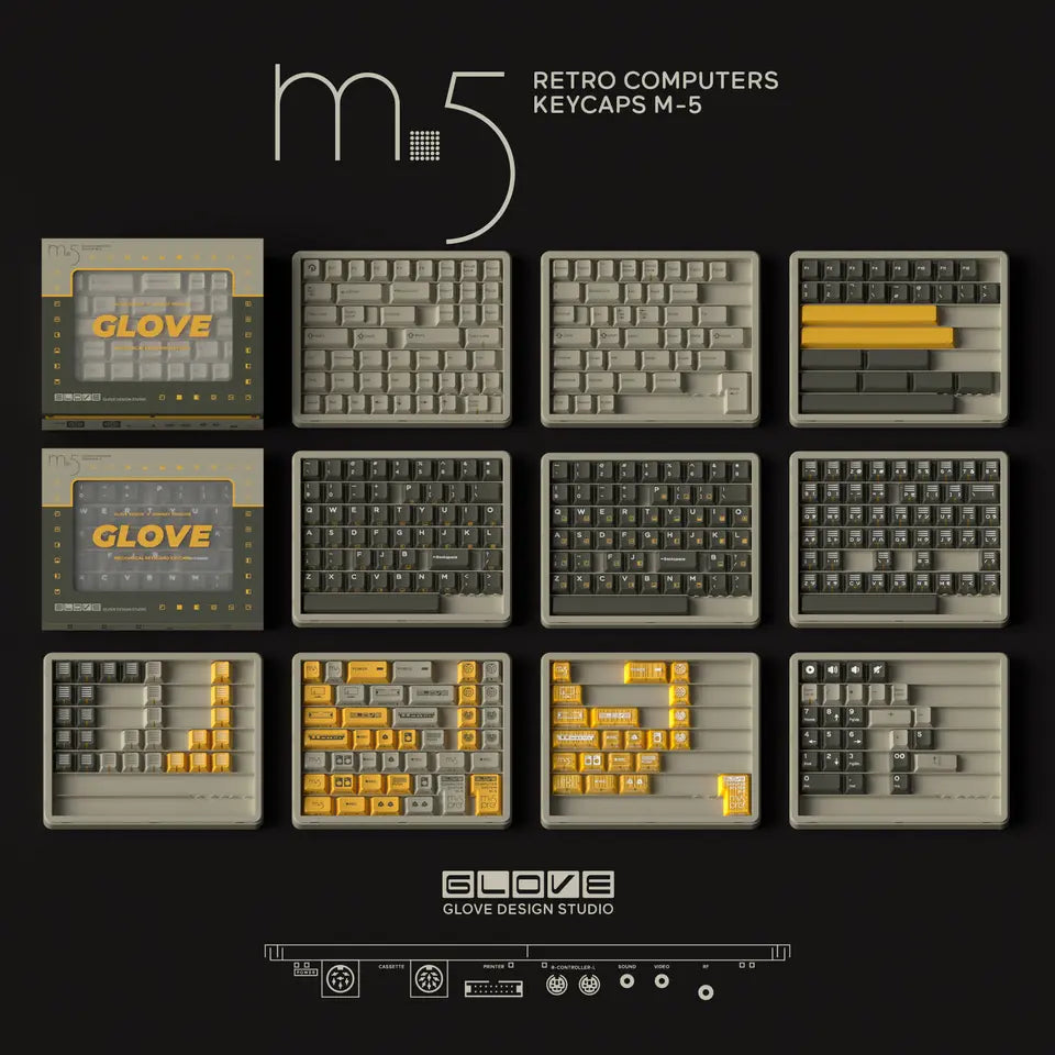 GLOVE x Domikey Retro Computers M-5 Keycaps Set Cherry Profile PBT Dou ...