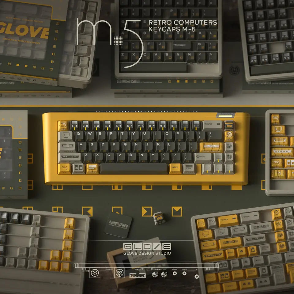 GLOVE x Domikey Retro Computers M-5 Keycaps Set Cherry Profile PBT Dou ...