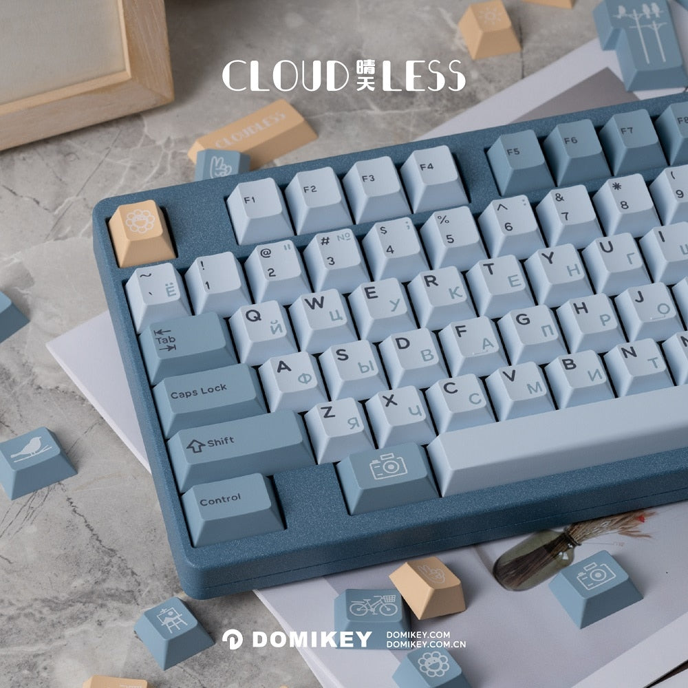 Domikey Cloudless Keycap Cherry Profile ABS Doubleshot for MX Stem Mec ...