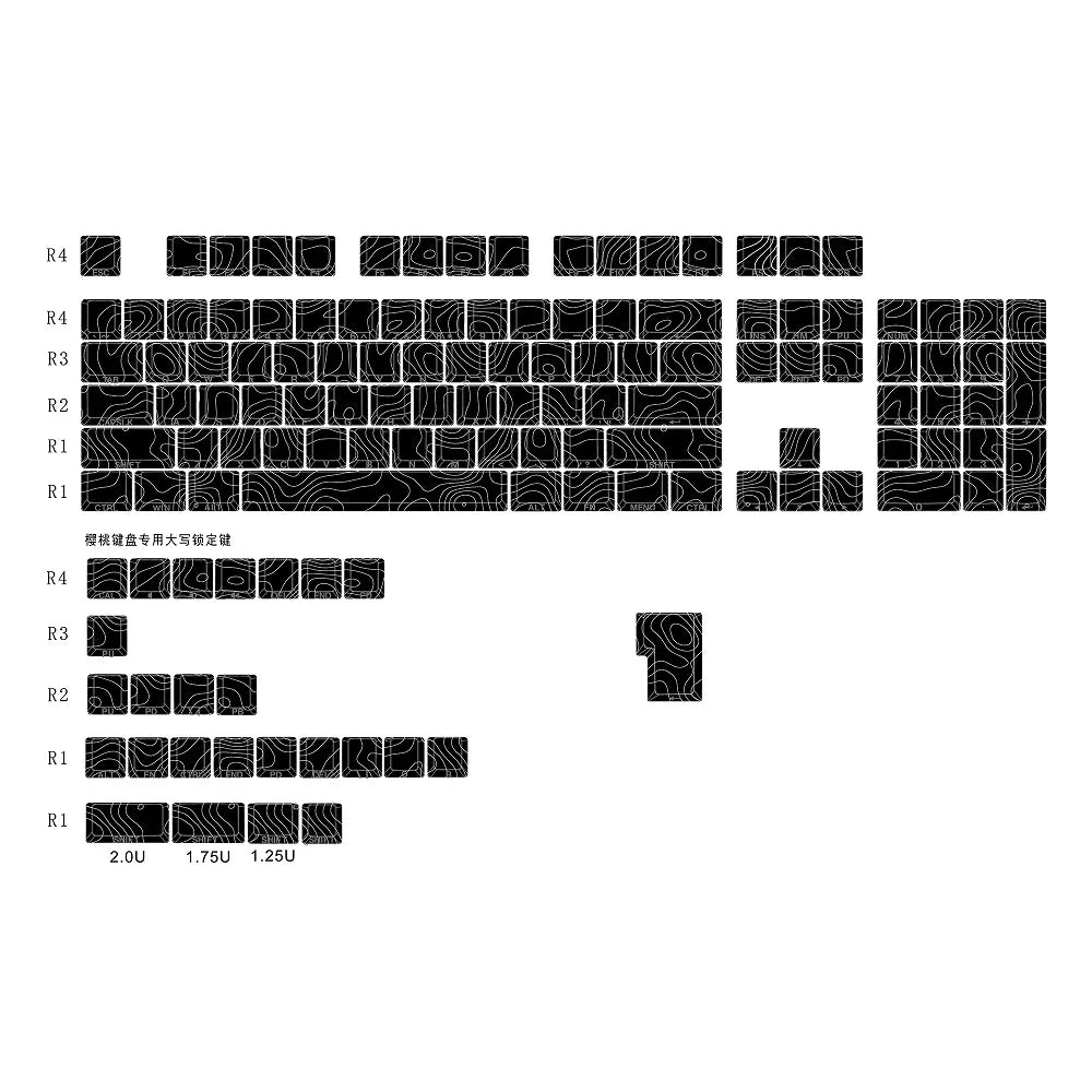 GKs Contour Line Keycap Dye Subbed Keycap Cherry Profile Set PBT for k ...