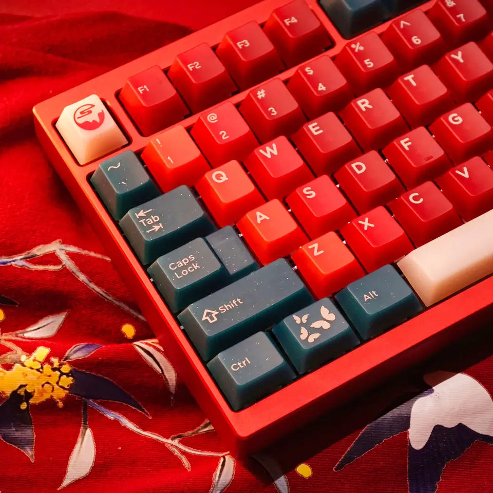 PC Red Bean Cherry Profile PC Silk Screen Keycap Set for keyboard BM60 ...