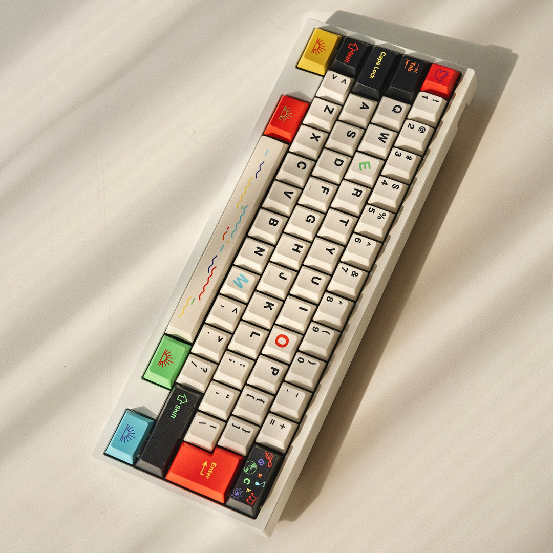 TUT Cherry Profile EMO Dye Sub Keycap Set thick PBT for keyboard 87 tk ...