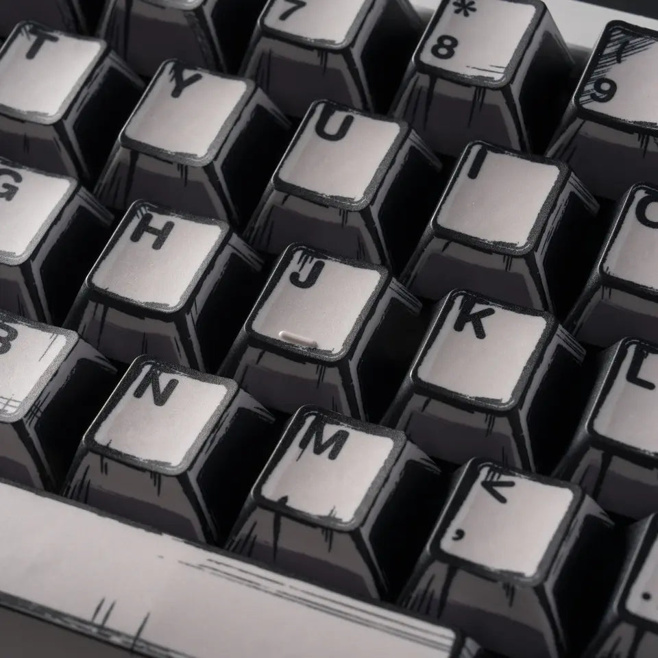TUT MANGA Dye Sub Keycap Set thick PBT Cherry Profile for keyboard 87 ...
