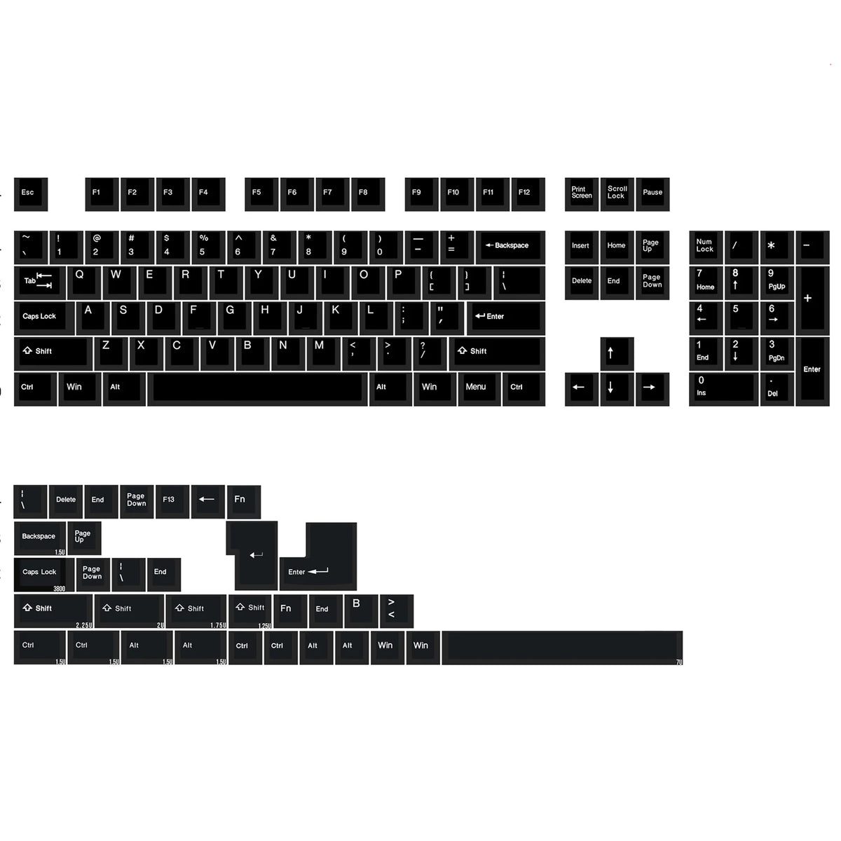 Taihao Cubic ALPS Keycap ABS WOB White on Black Doubleshots keycap for ...