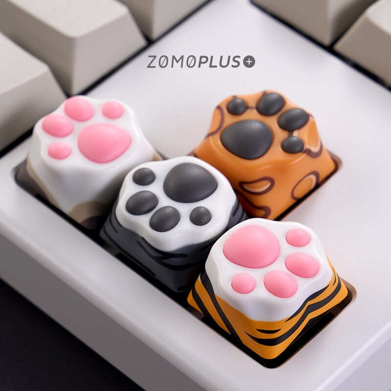 ZOMO PLUS Cute Cat Paw Keycap ABS & Silicon Artisan Keycap for Gaming ...