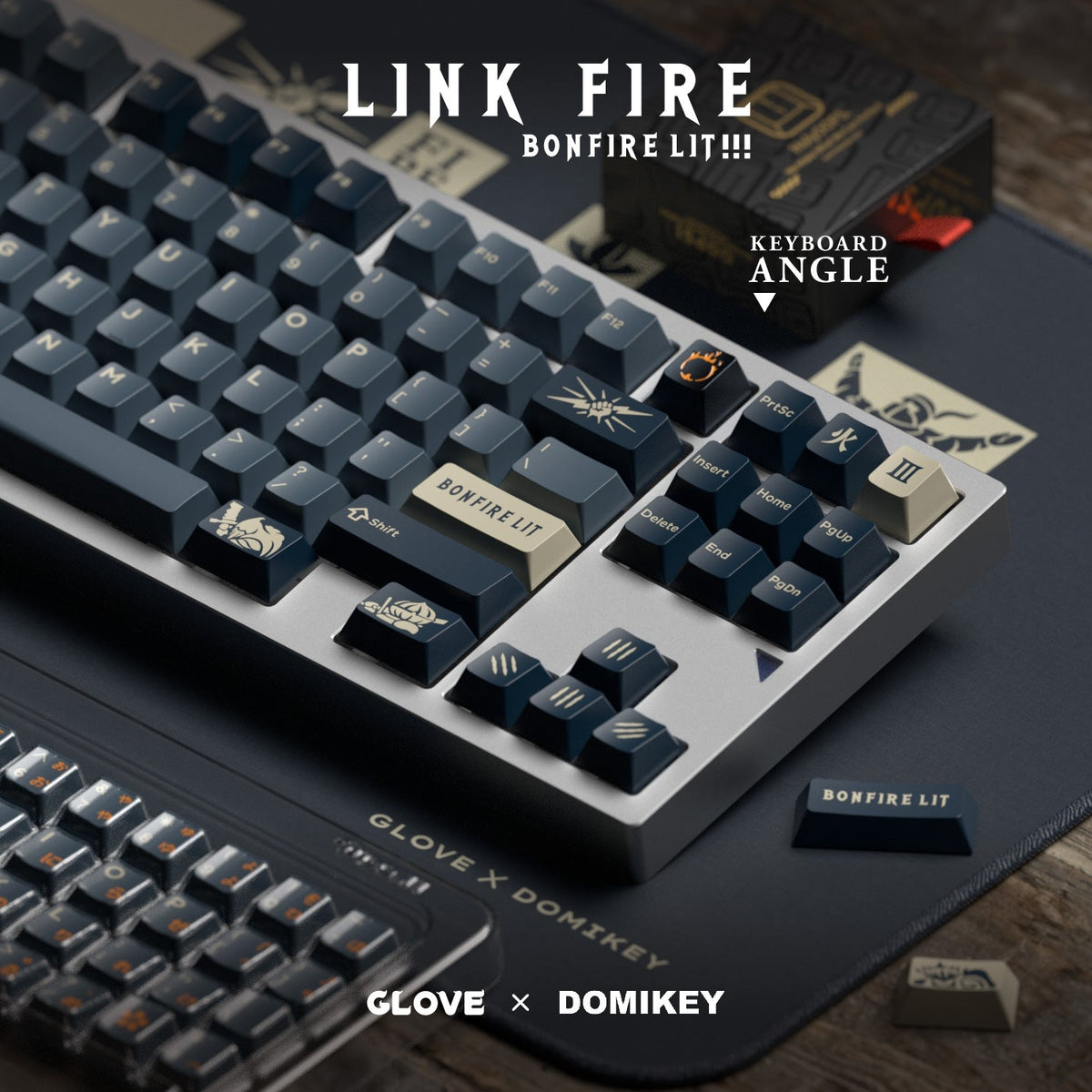 [GBEXTRAS]Domikey x GLOVE Link Fire Cherry Profile Keycaps Novelty ABS ...