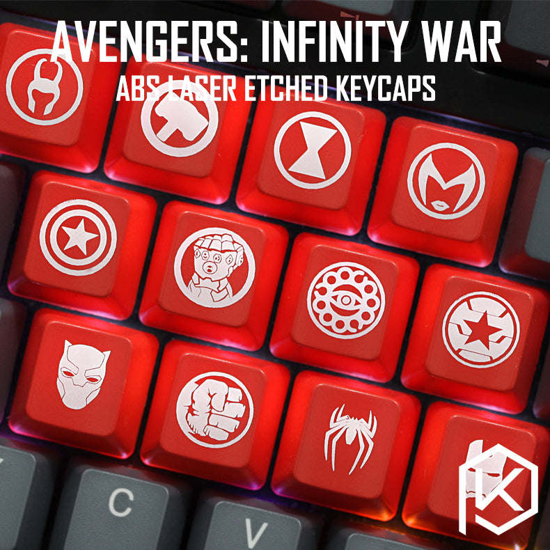 Novelty Shine Through Keycaps ABS Etched, Shine-Through Avengers Infin ...