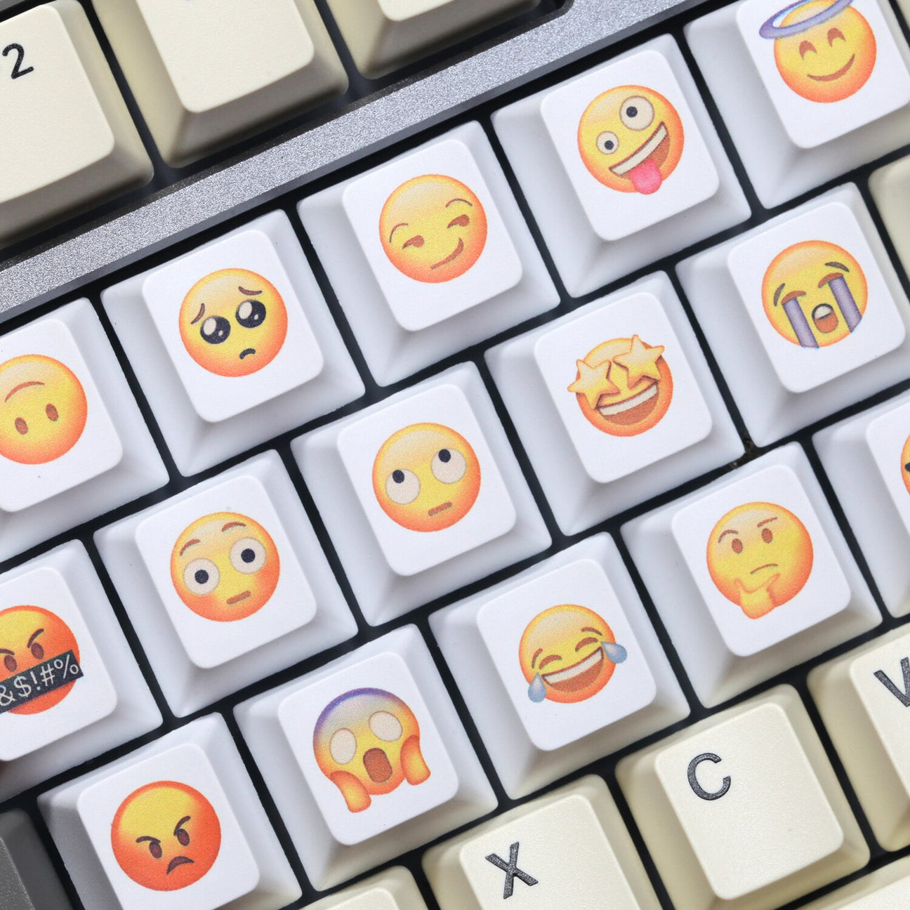 Cute Face Mood Meme Expression Keycap Dye Subbed keycaps for mx stem m ...