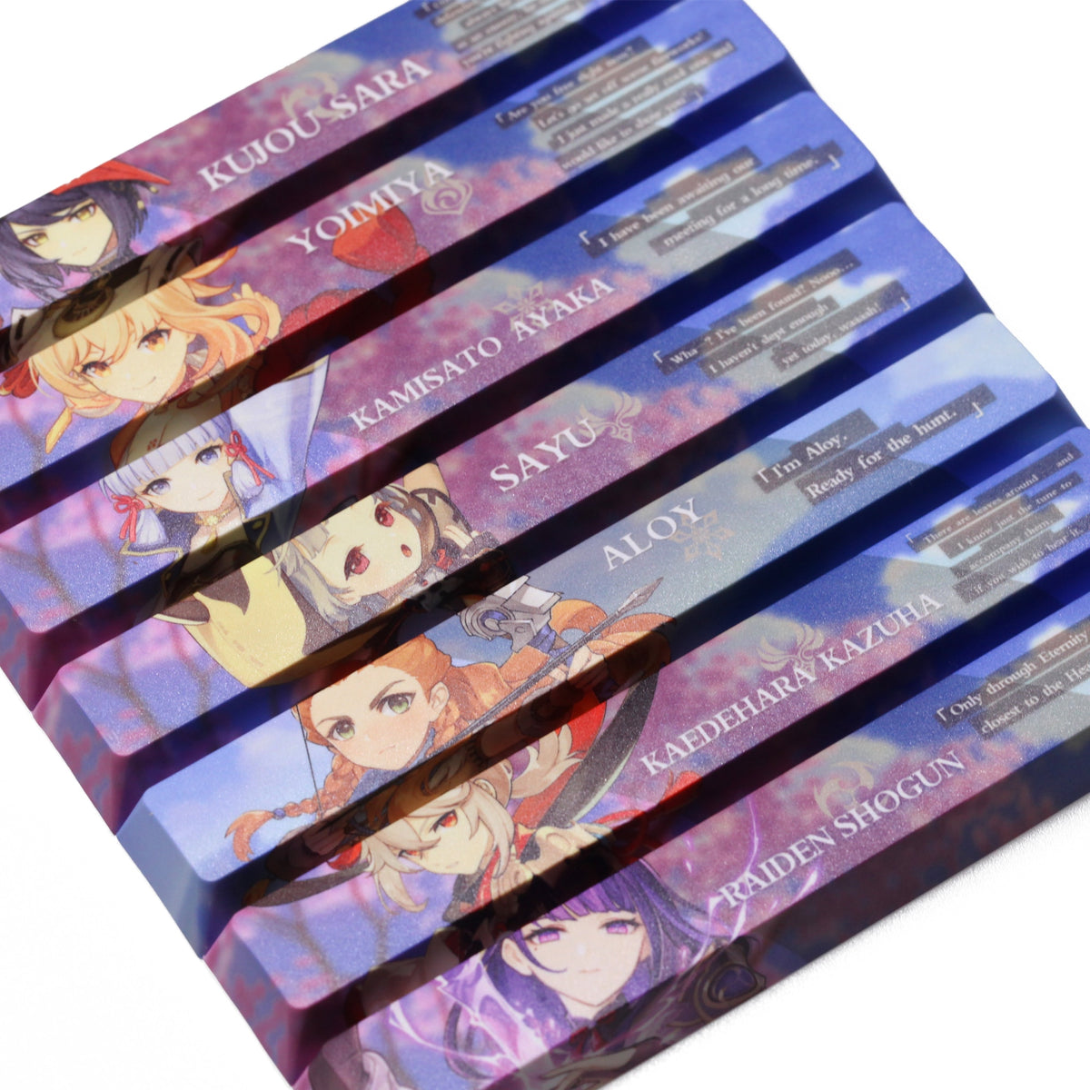 Dye Sub Keycap 6.25u spacebar pbt for mechanical keyboard Genshin Impa ...