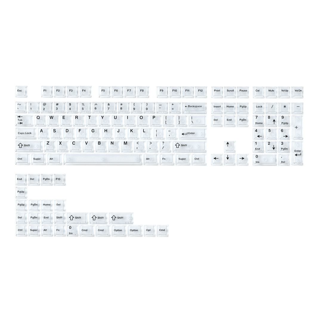 FLESPORTS PC Keycap Set Fog White Dusk Black Transparent for keyboard ...
