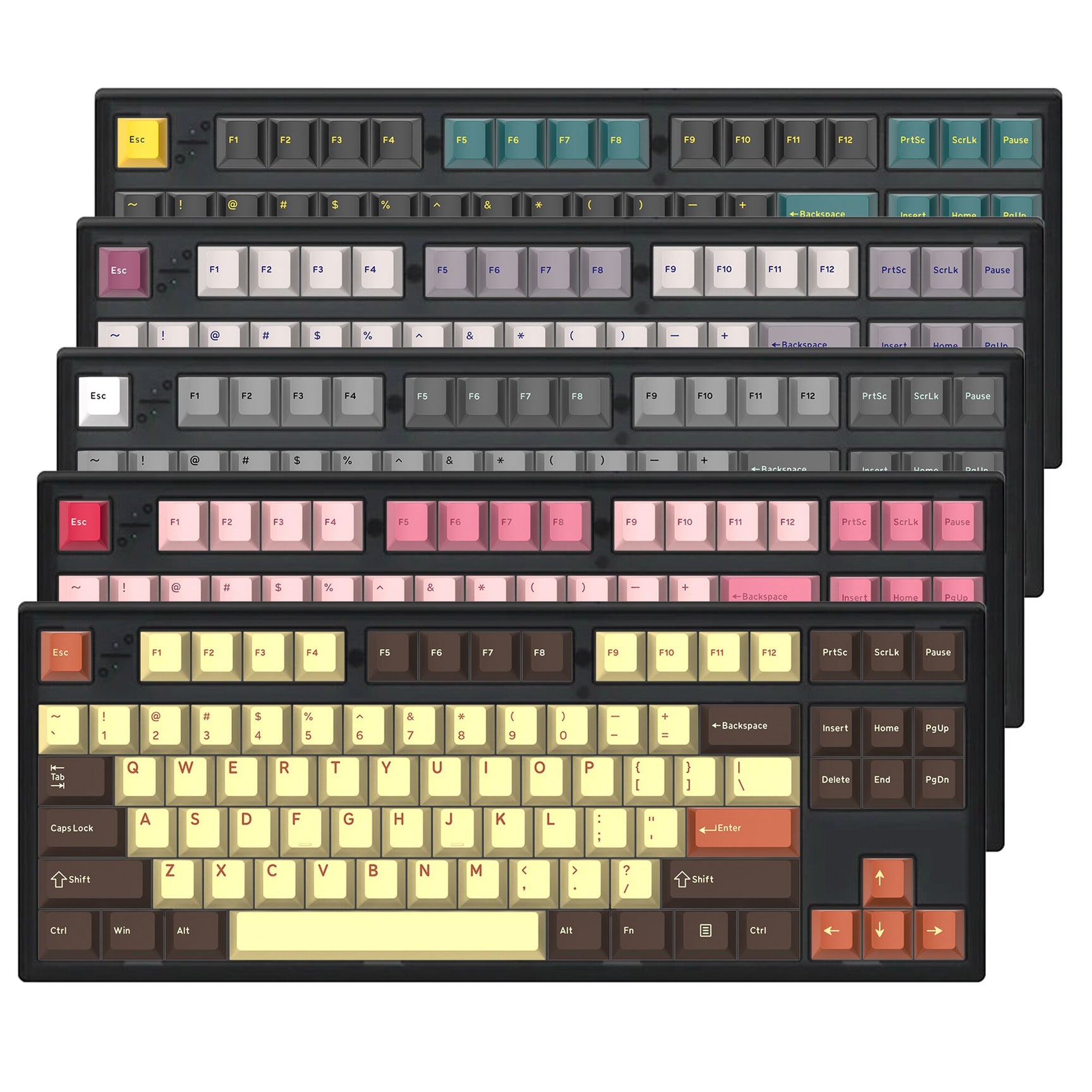 Flesports MK870 Mechanical Keyboard GJ KEYCAPS Kit Full RGB Hot Swap B ...