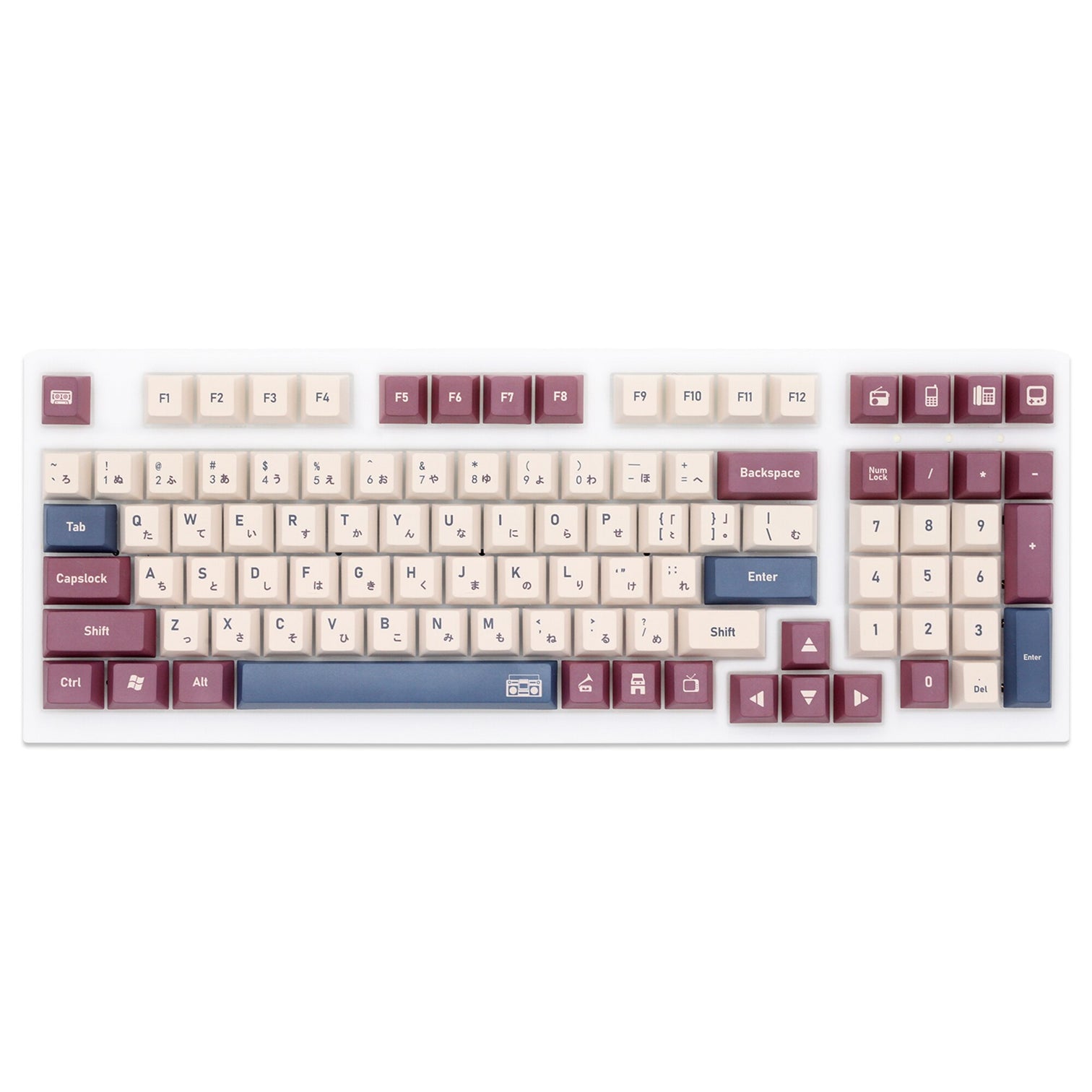 GKs Cherry Profile Half Sugar Milk Tea Dye Sub Keycap Set thick PBT fo ...
