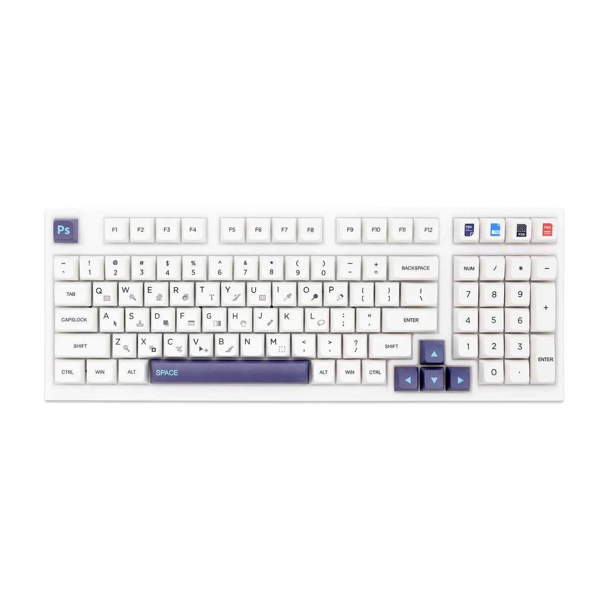 GKs PS Shortcut Key Hotkey Set MDA profile Dye Sub Keycap Set thick PB ...