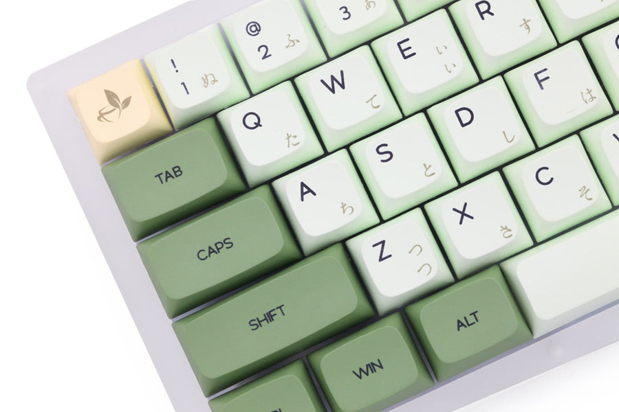 matcha green tea Dye Sub Keycap Set thick PBT for keyboard gh60 poker ...