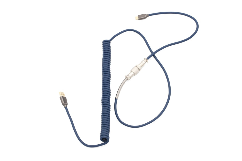 GKs Space Cable Aviator Dark Blue Custom usb c port coiled Cable wire ...