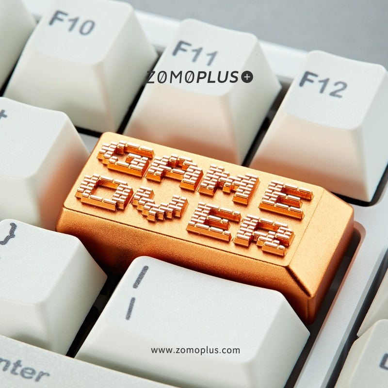zomo game over Artisan Keycap CNC anodized aluminum backspace gold col ...