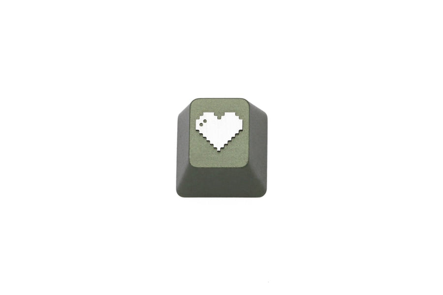 Pixel Heart anodized aluminum keycaps with anodizing for custom mechan ...