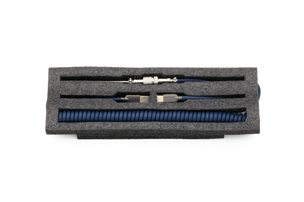 GKs Space Cable Aviator Dark Blue Custom usb c port coiled Cable wire ...