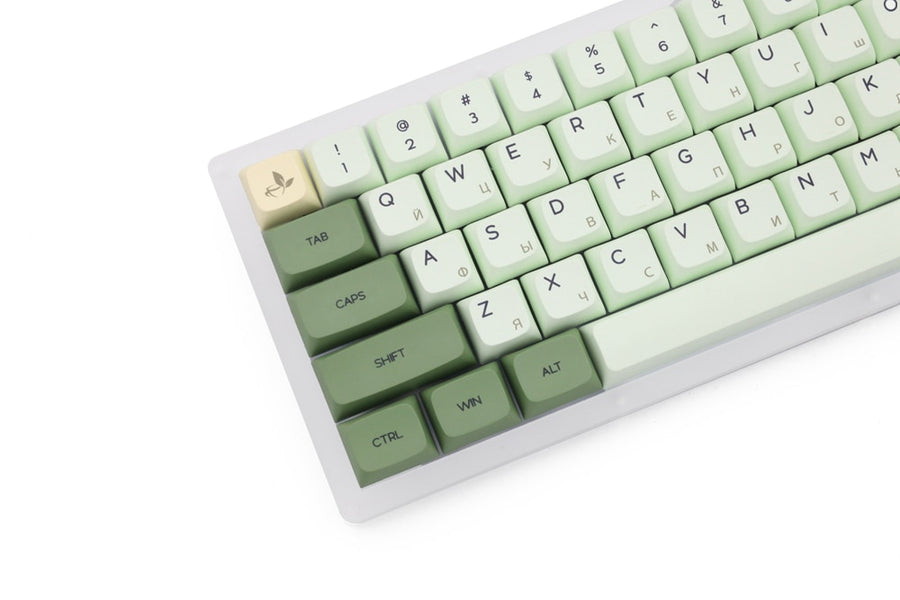 matcha green tea Dye Sub Keycap Set thick PBT for keyboard gh60 poker ...