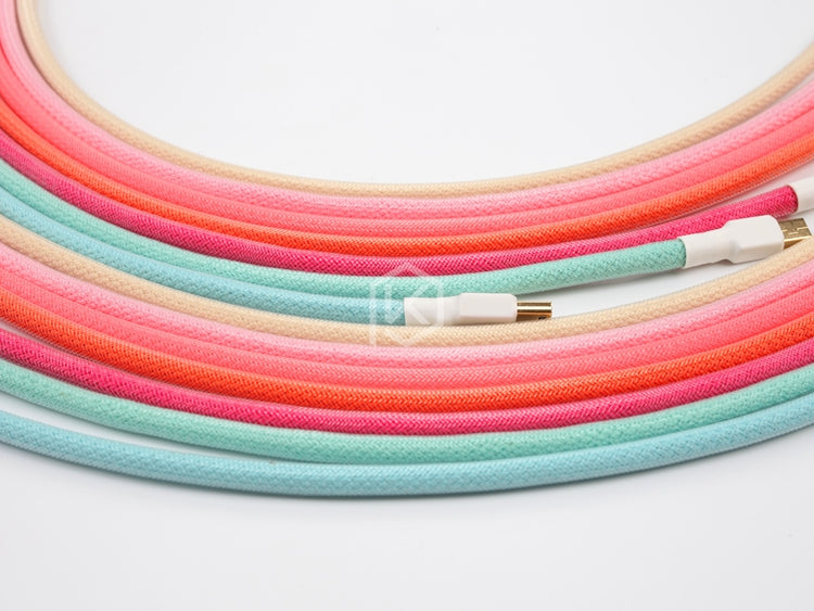 Colored sleeved Nylon USB Cable mini USB port Gold-plated connectors 1 ...