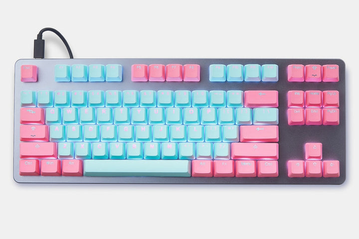taihao pbt double shot Backlit oem profile keycaps Miami Cyan Magenta ...