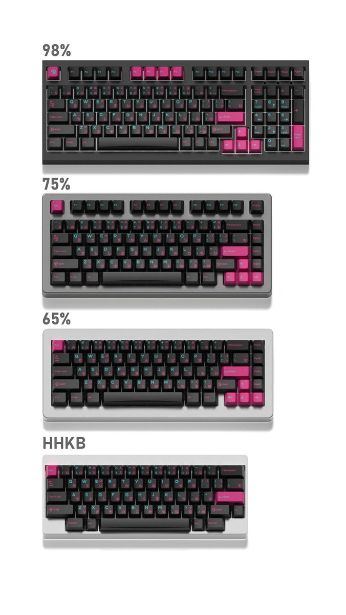 Domikey Miami Night Cherry Profile abs doubleshot keycap for mx keyboa ...