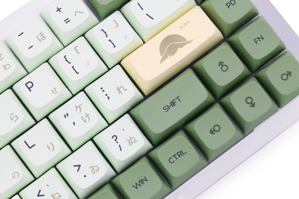 matcha green tea Dye Sub Keycap Set thick PBT for keyboard gh60 poker ...