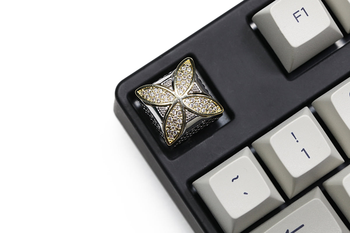 Metal-coated with Gem Four-leaf clover keycap – KPrepublic