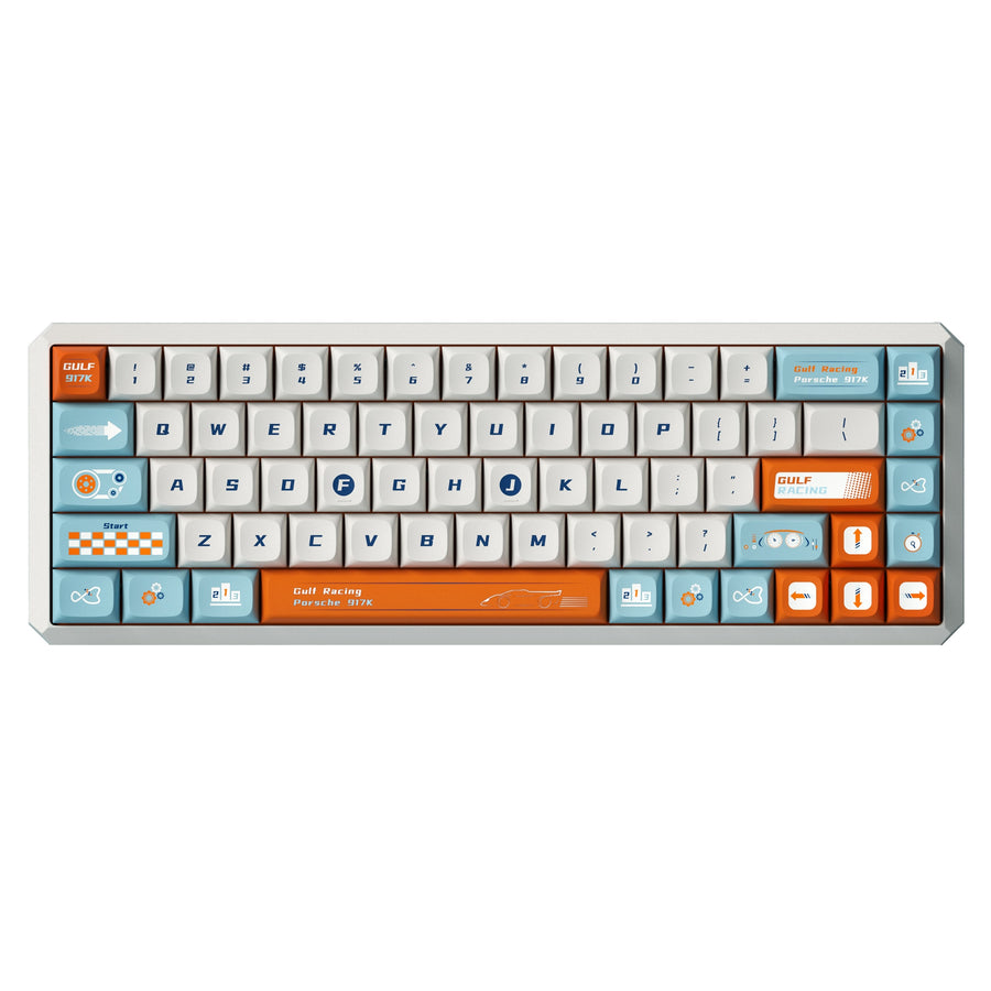 KeyTok KDA Profile Gulf Racing Dye Sub Keycap Set thick PBT for keyboa ...