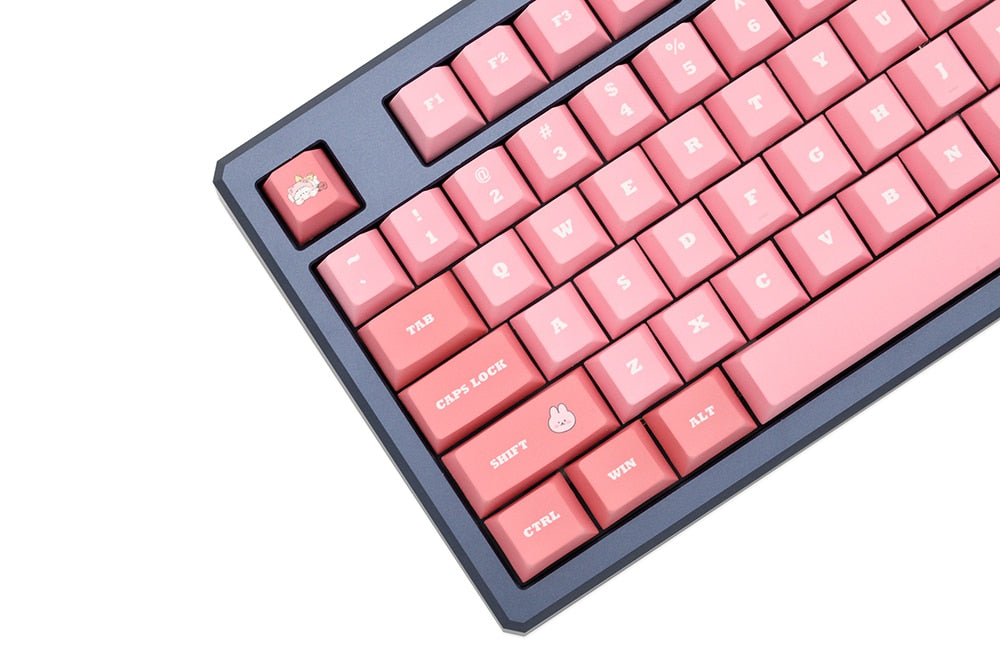 GKs Cherry Profile Cute Rabbit Dye Sub Keycap Set thick PBT for keyboa ...